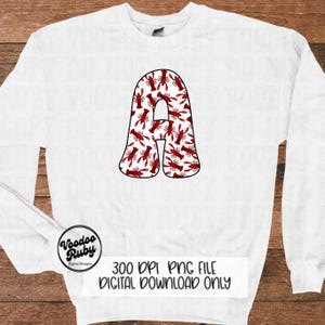 Crawfish Doodle Letters PNG Hand Drawn Alphabet Cajun Letters PNG Alpha ...