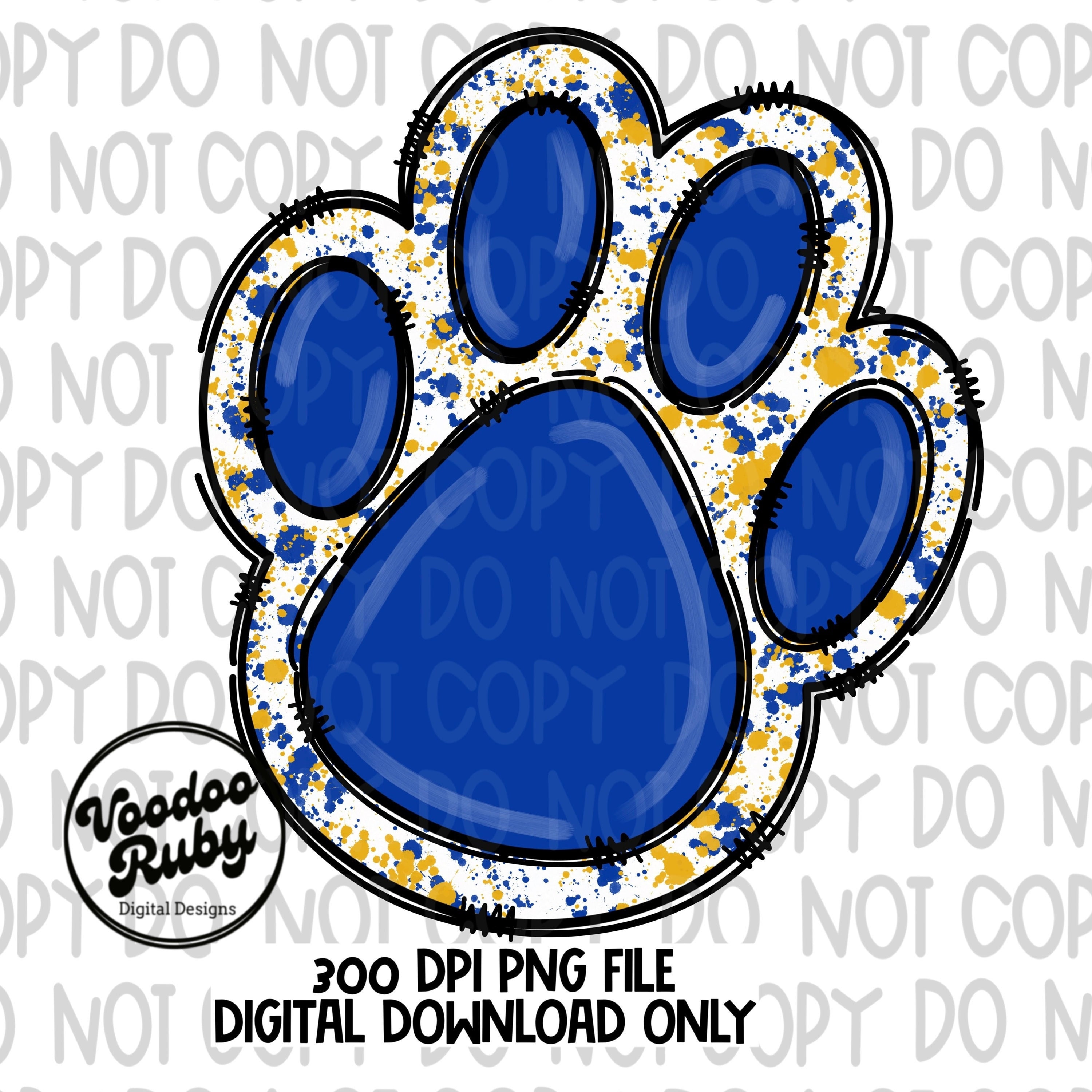 Gold Cougar Paw Clip Art