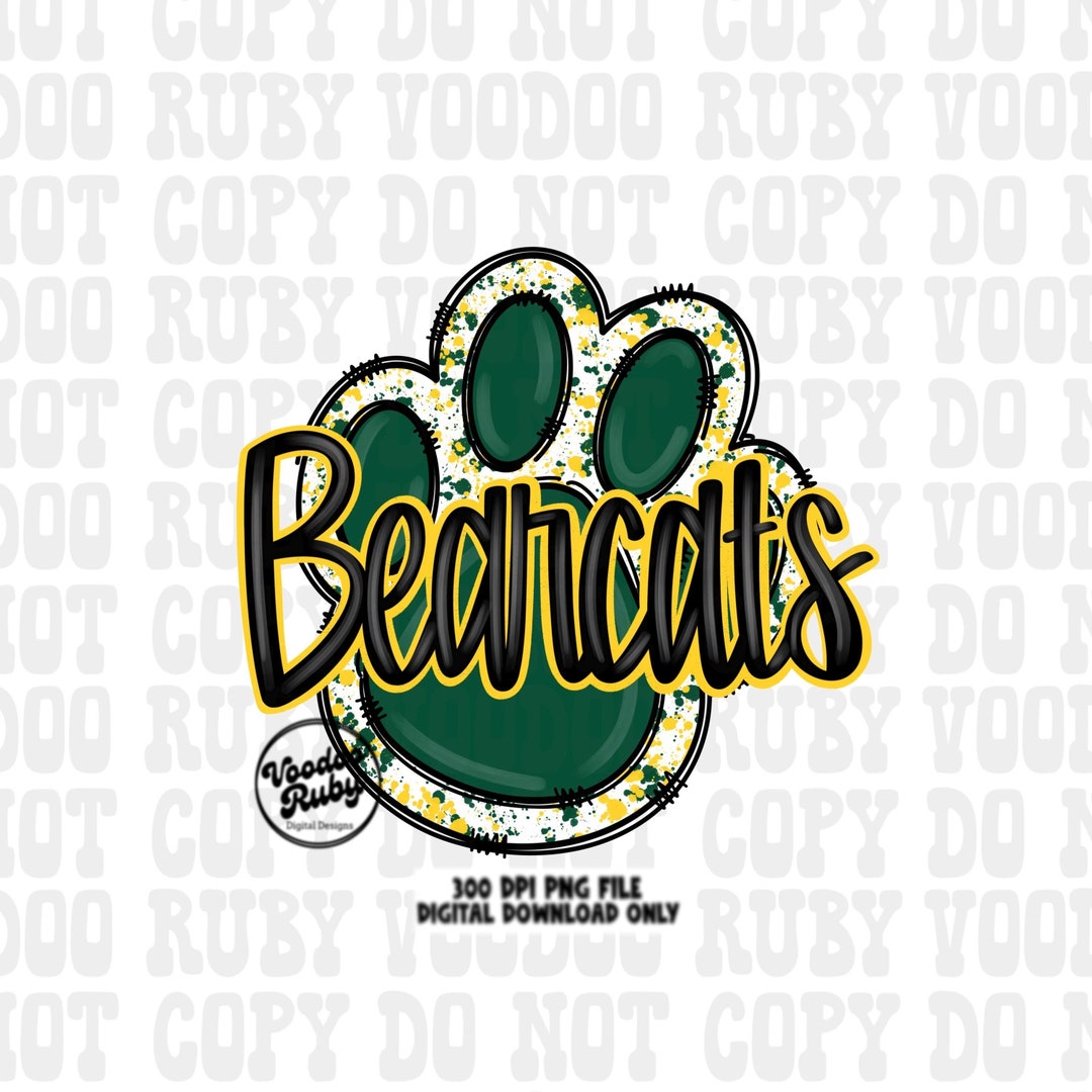 Bearcats Mascot Paw Print PNG: Sublimation Design (digital Download) - Etsy