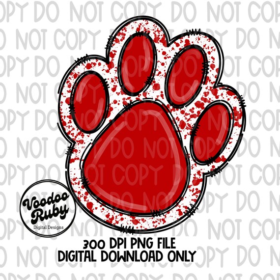 Red Paw Print Clipart