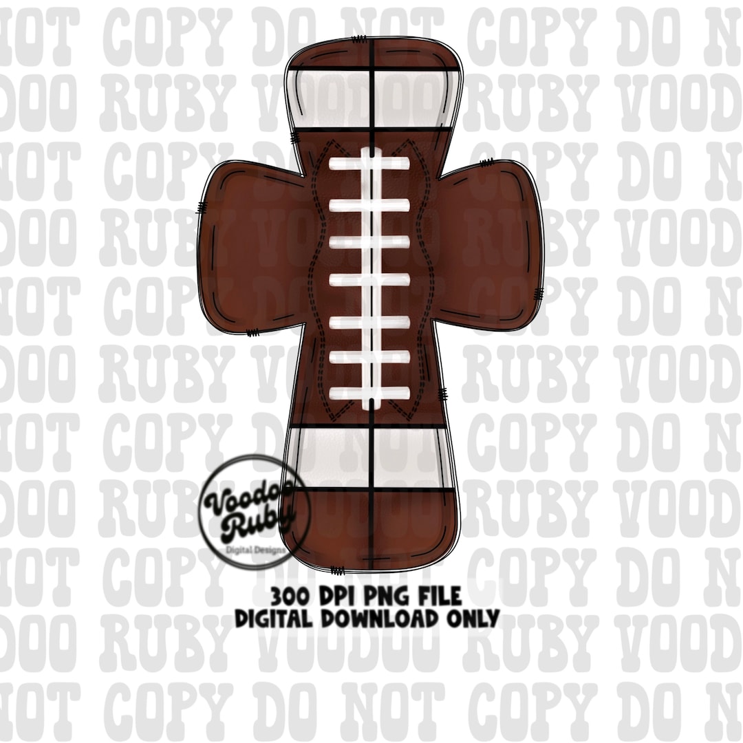 Football Cross PNG Design, Sublimation Hand Drawn Digital Download ...