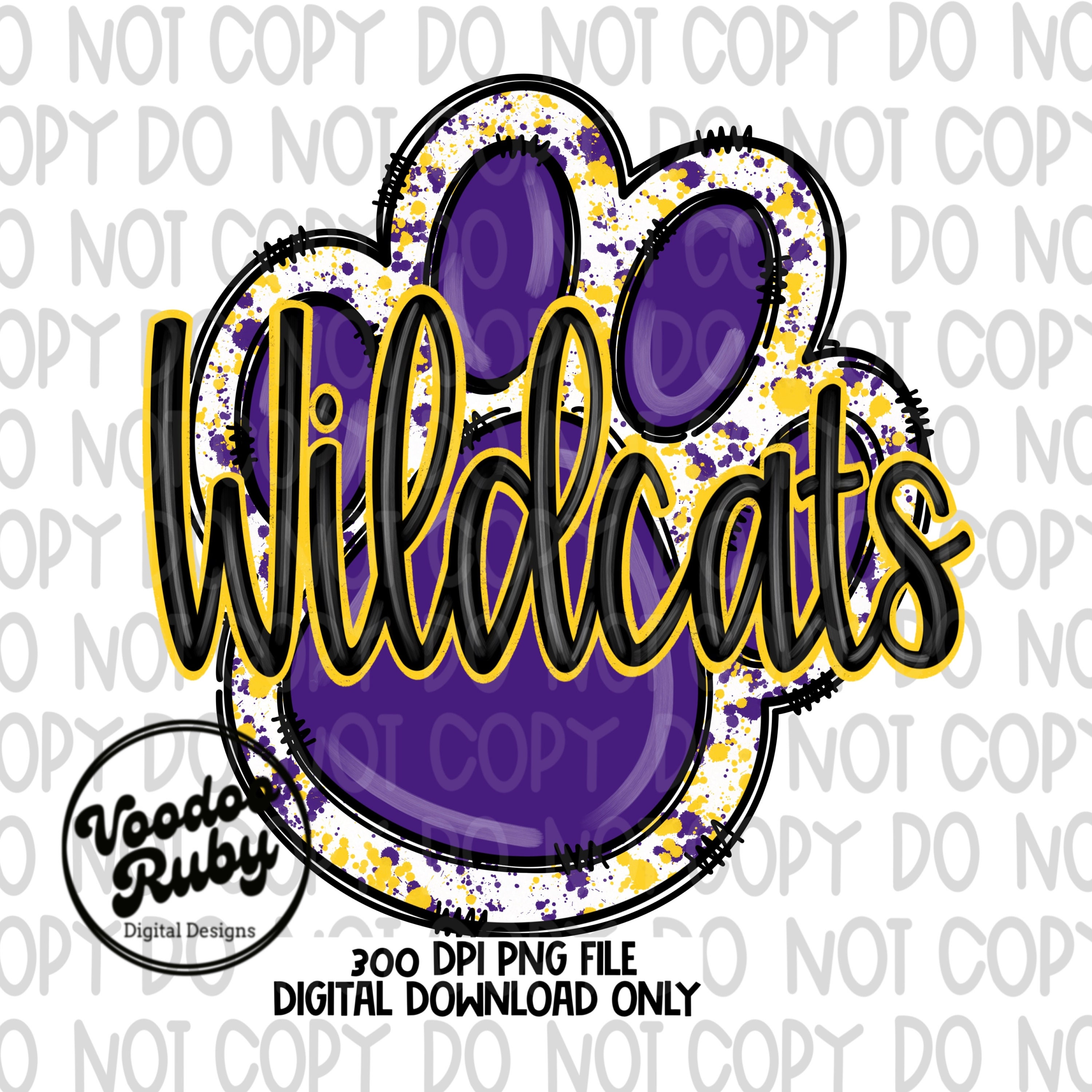 Purple Wildcat Paw Print
