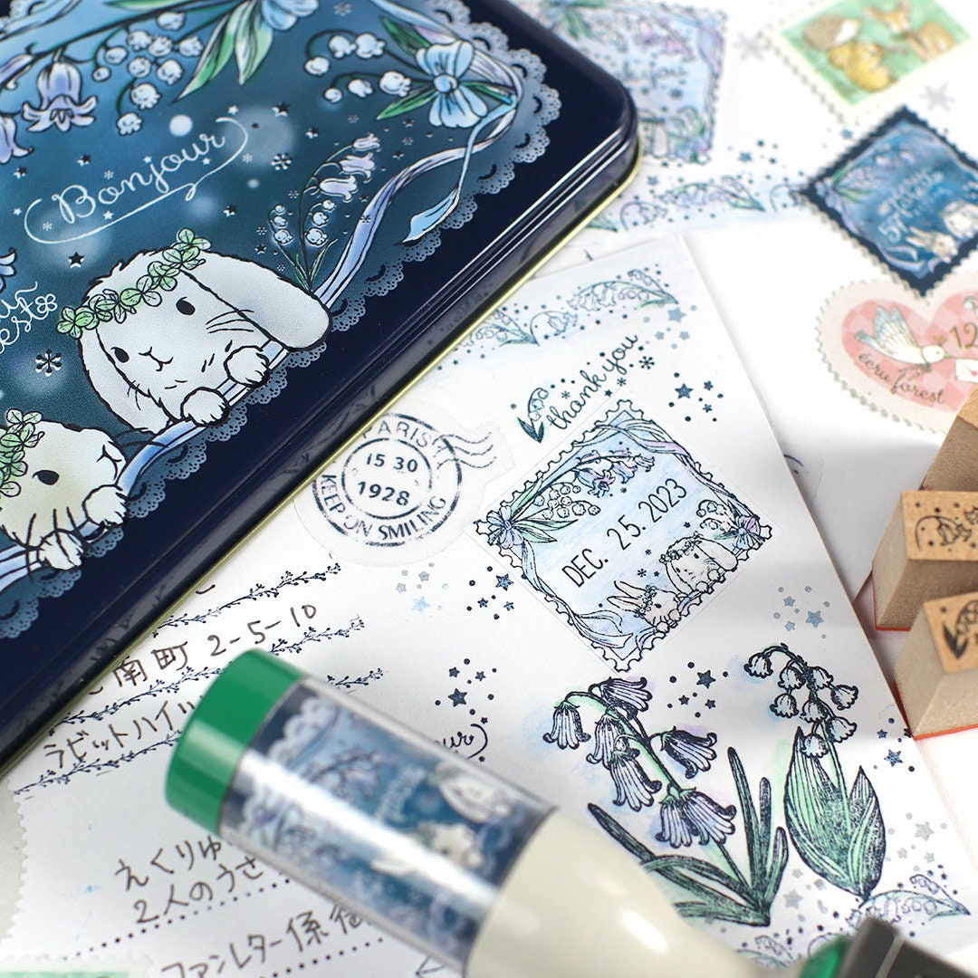 Rabbit Date Rotary Stamp: Floral Cottagecore Planner Stamp - SANBY - Etsy