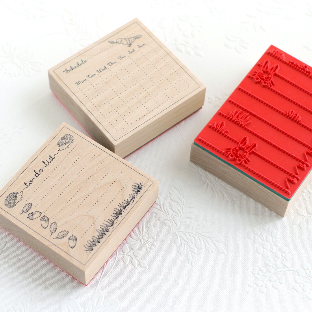 Journal Stamps Planner Wood Rubber Set-monthly Calendar, Weekly ...