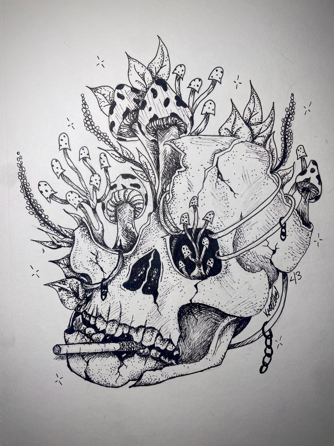 Overgrown Skull - Etsy