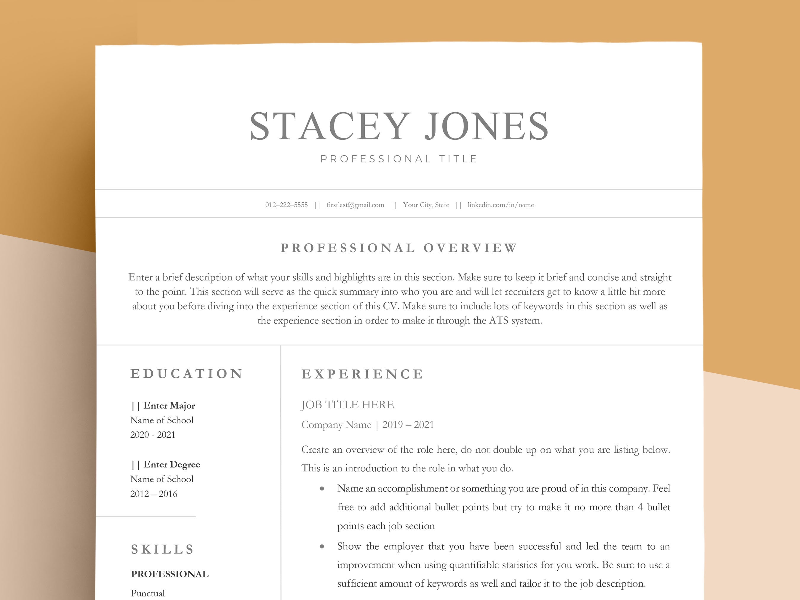 Editable Resume Templates