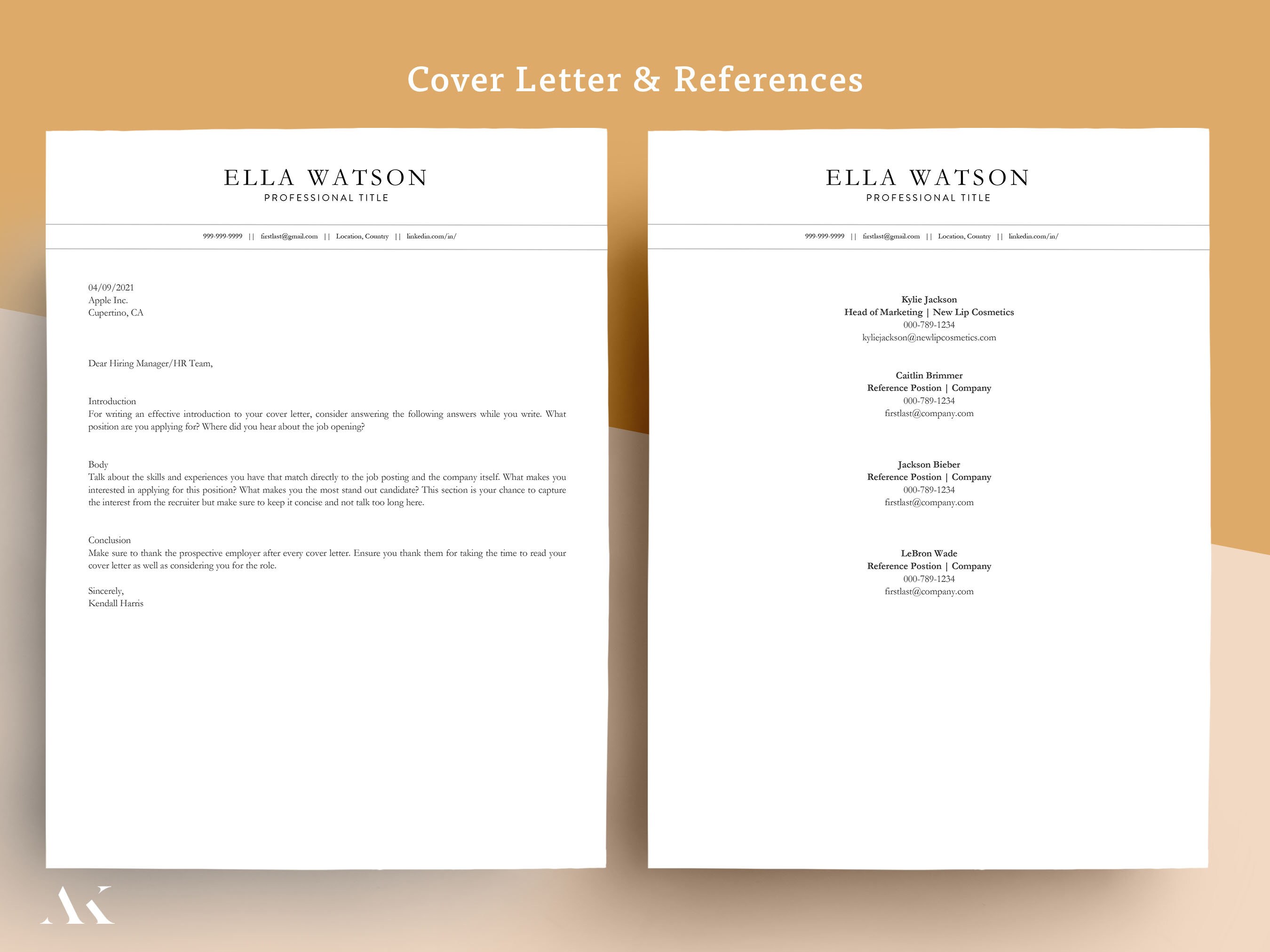 Simple Resume Template INSTANT DOWNLOAD Editable Resume - Etsy Canada