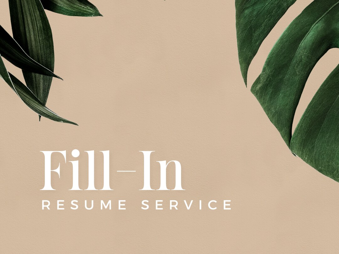 Resume Fill in Free Resume Template, Resume Fill in Service, Modern ...