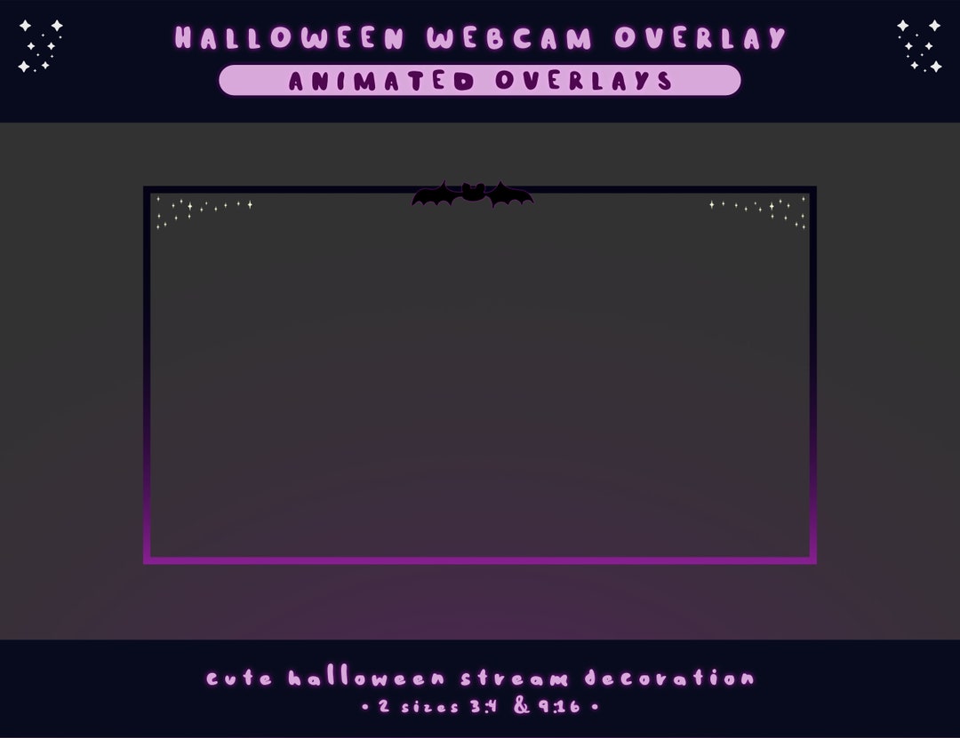 Animated Halloween Webcam Overlay, Twitch Overlay for Halloween, Strar ...