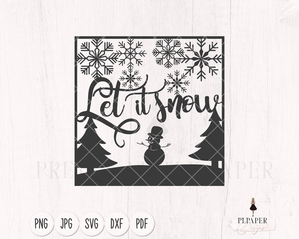 Christmas Card Svg Let It Snow Svg Christmas Svg Winter - Etsy