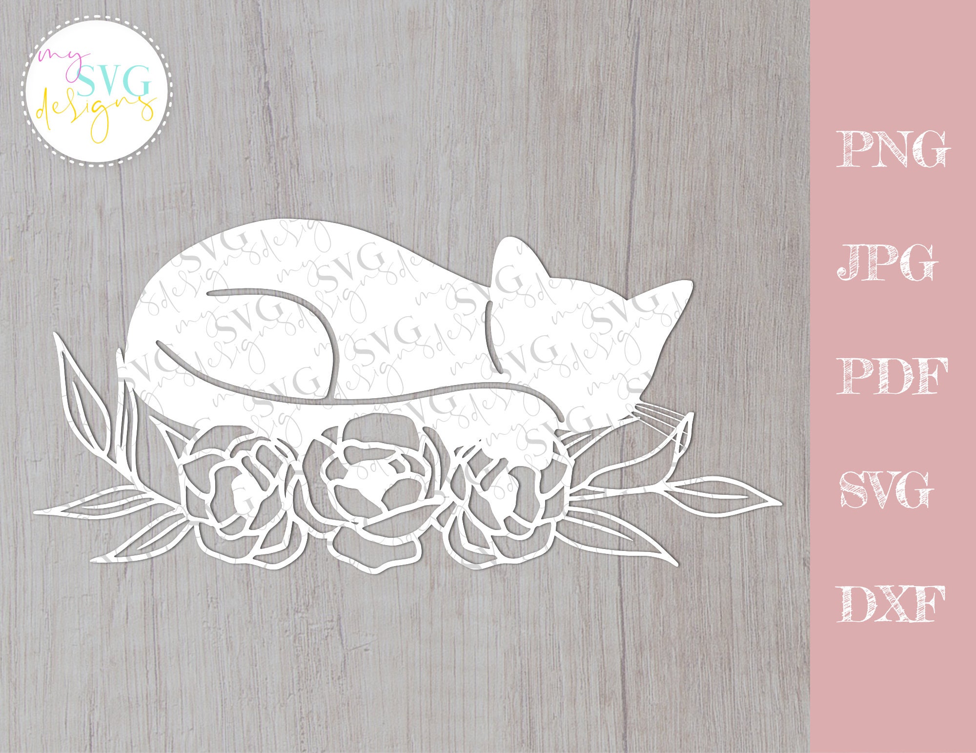 Cute cat svg Kitty svg Cat mom svg cat lady svg floral cat | Etsy