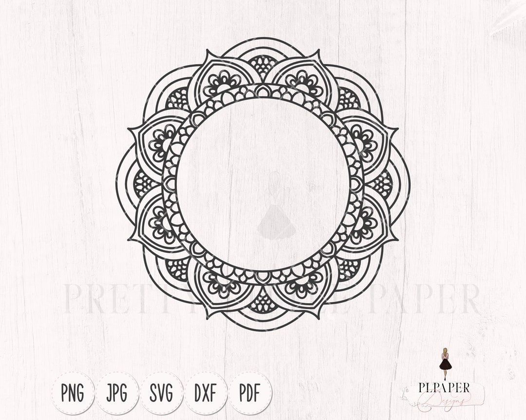 Monogram Frame Svg, Mandala Frame Svg, Mandala Svg, Mandala Cut File ...