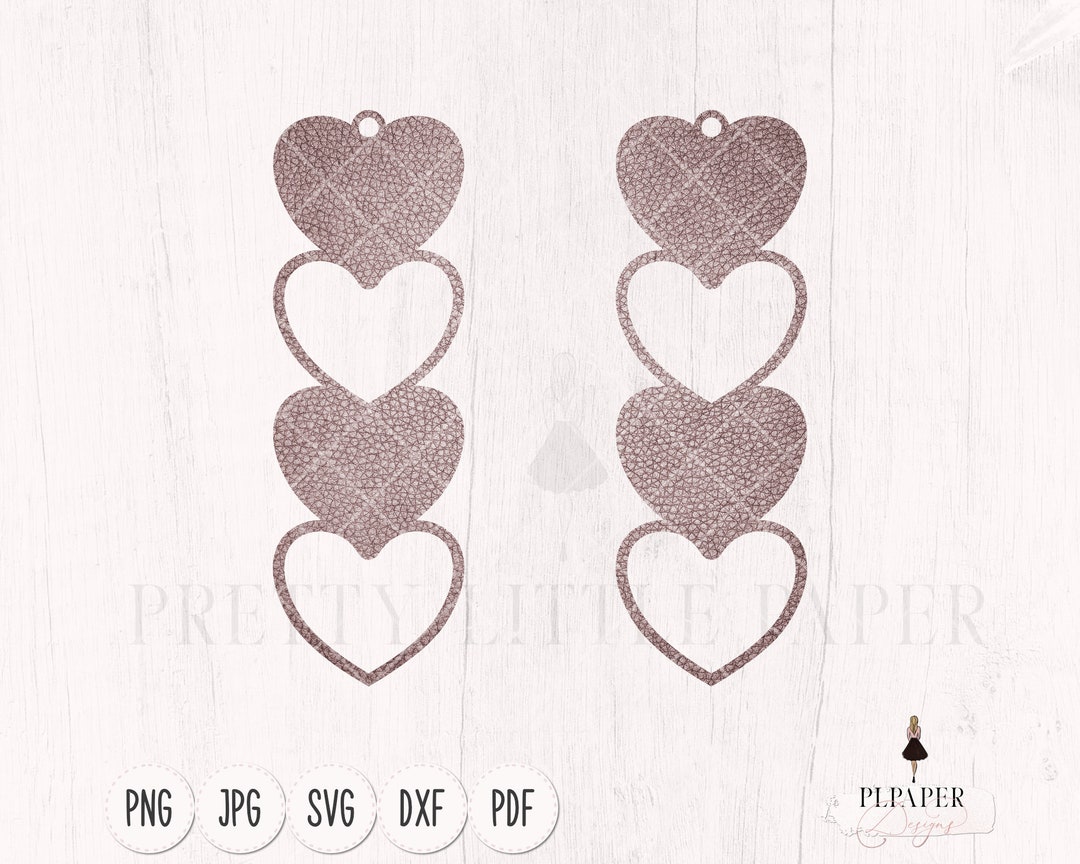 Leather Earrings Svg, Heart Earring Svg, Earring Template Svg, Teardrop ...