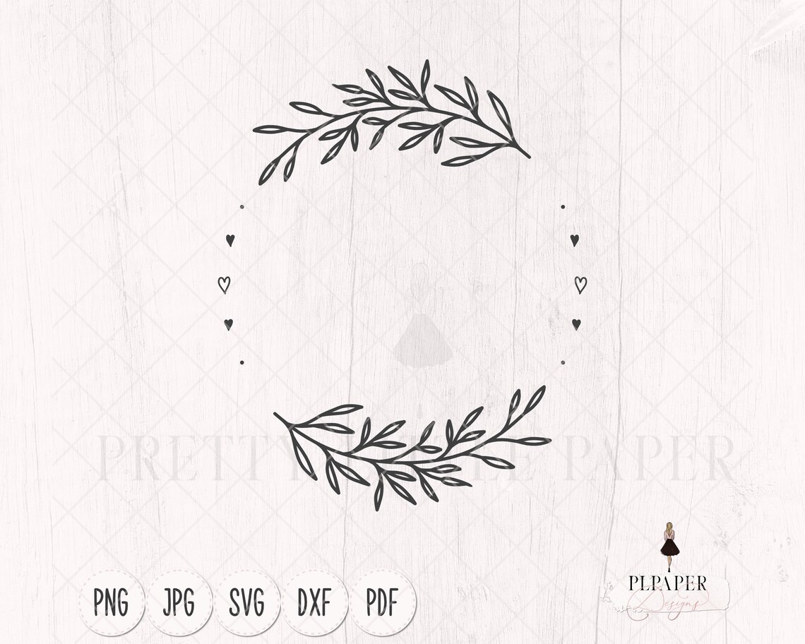 Wreath Monogram Svg Round Frame Svg Laurel Wreath Svg - Etsy