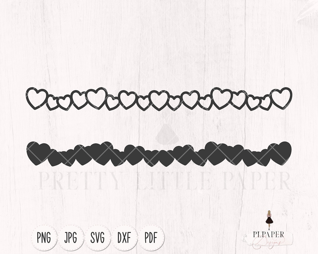 Heart Border Svg, Heart Divider Svg, Flourish Svg, Mailbox Decal Svg ...