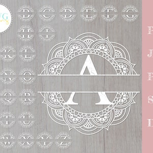 Split Monogram Svg Bundle, Monogram Frame Svg, Mailbox Decal Svg ...