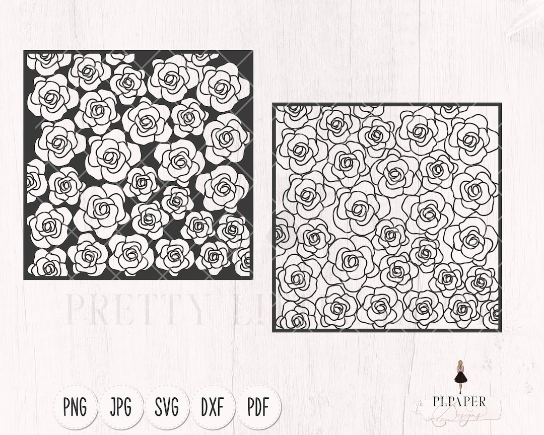 Flower Pattern Svg, Floral Svg Cut File, Floral Lace Svg, Roses Svg ...