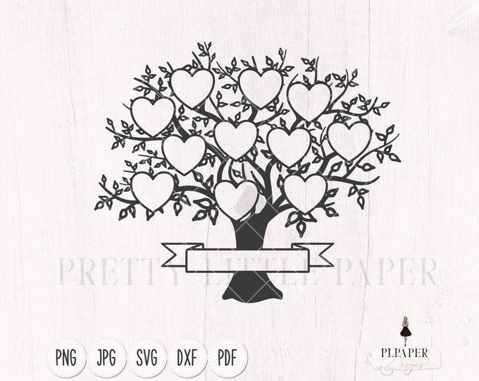 Family Tree 11 Members Svg, Family Tree Square Svg/png/dxf File, Family ...