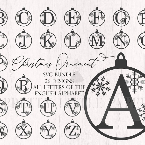 Snowflake With Letter Svg - Etsy