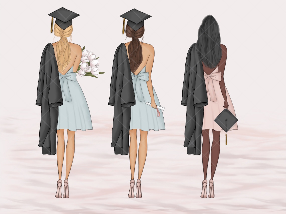 Graduation Clipart, Best Friends Clipart, Graduation Girl Clip Art ...