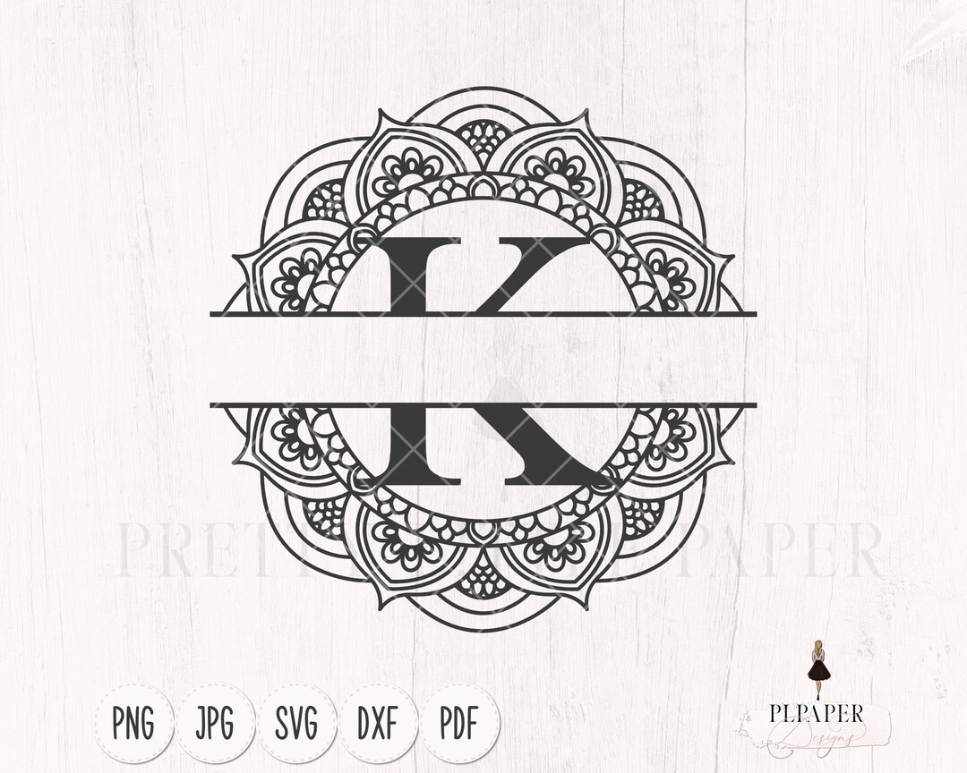 Split Monogram Svg K, K Monogram Svg, Wreath Monogram Svg, Mailbox ...