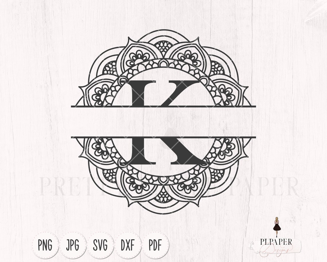 Split Monogram Svg K, K Monogram Svg, Wreath Monogram Svg, Mailbox ...