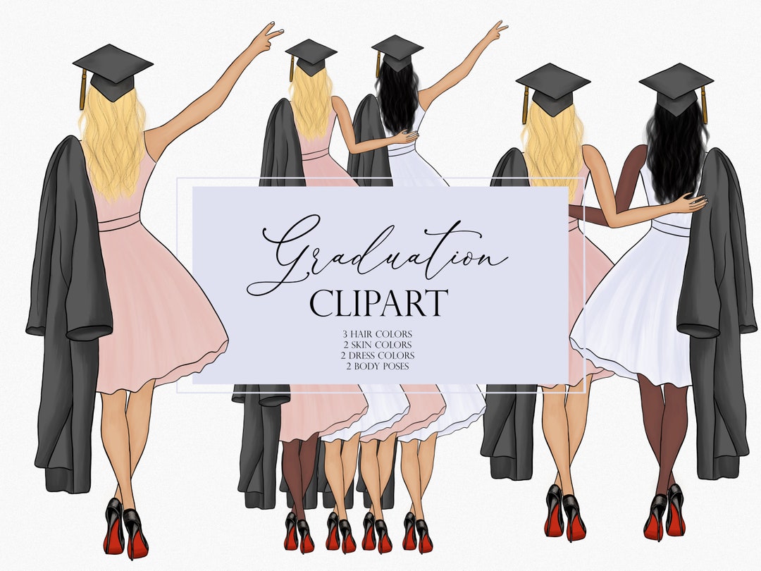 Graduation Clipart, Best Friends Clipart, Customizable Clipart ...
