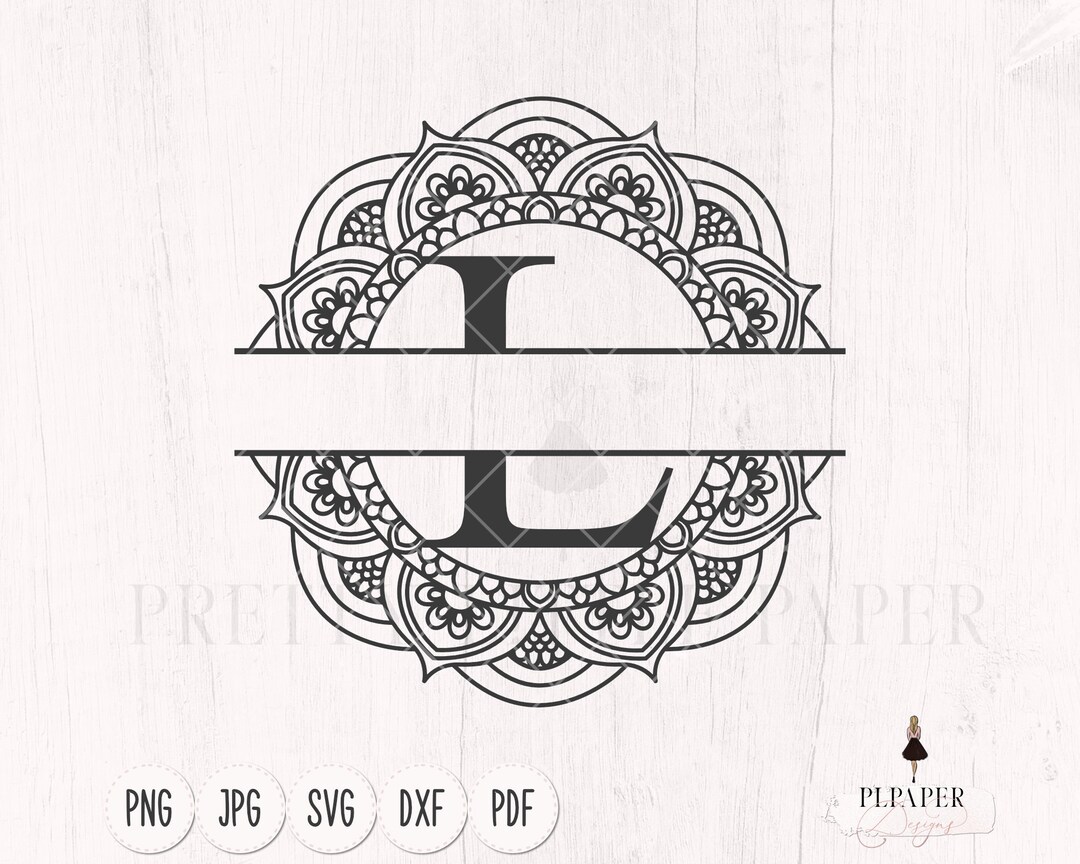 Split Monogram Svg L, L Monogram Svg, Wreath Monogram Svg, Mailbox ...