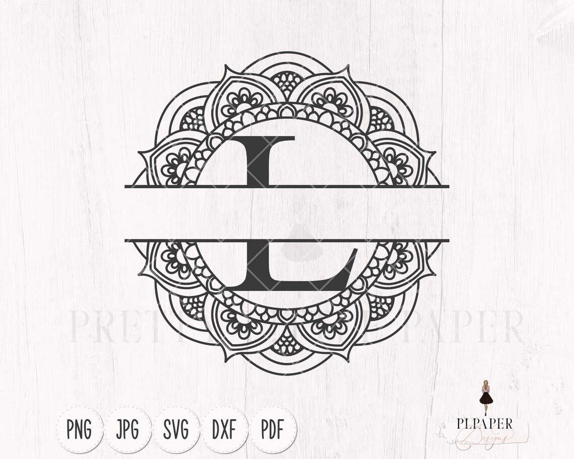 Split Monogram Svg L L Monogram Svg Wreath Monogram Svg - Etsy
