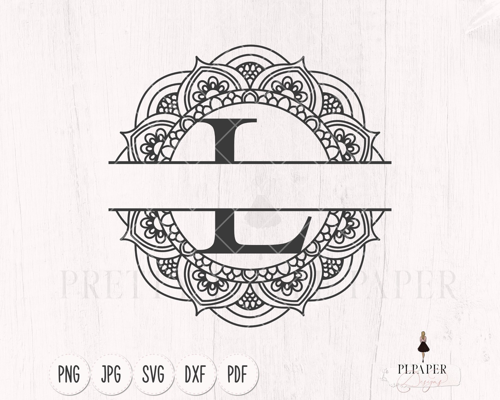 Split Monogram Svg L L Monogram Svg Wreath Monogram Svg - Etsy