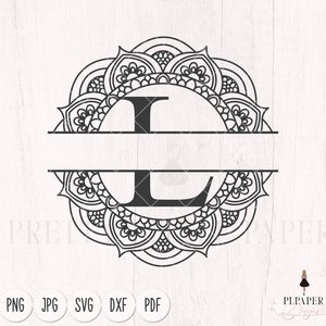 Split Monogram Svg L, L Monogram Svg, Wreath Monogram Svg, Mailbox ...