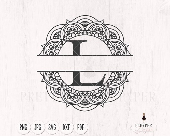 Split Monogram Svg L L Monogram Svg Wreath Monogram Svg | Etsy