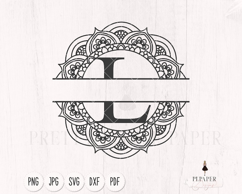 Split Monogram Svg L L Monogram Svg Wreath Monogram Svg - Etsy
