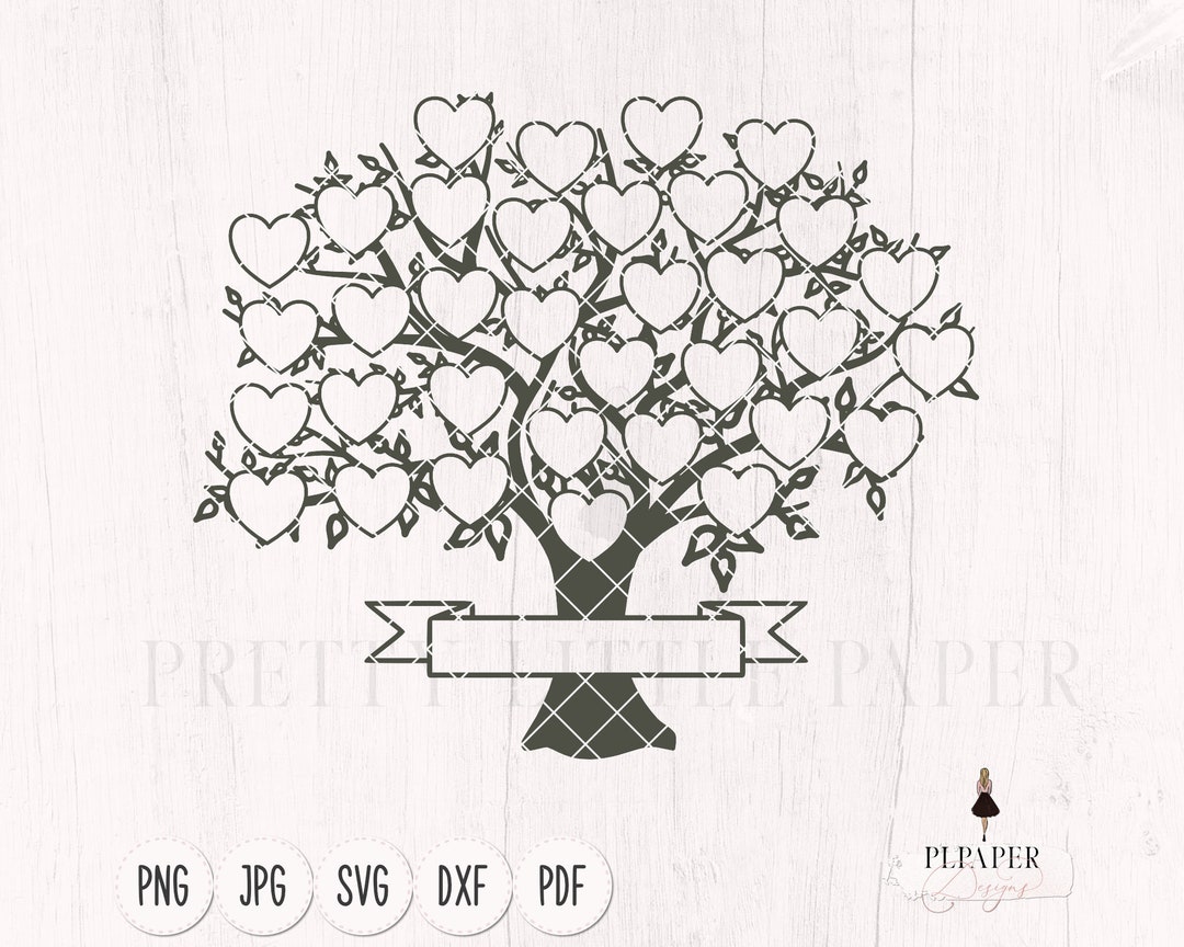 Family Tree Svg 34 Members, Tree of Life Svg, Family Reunion Svg ...