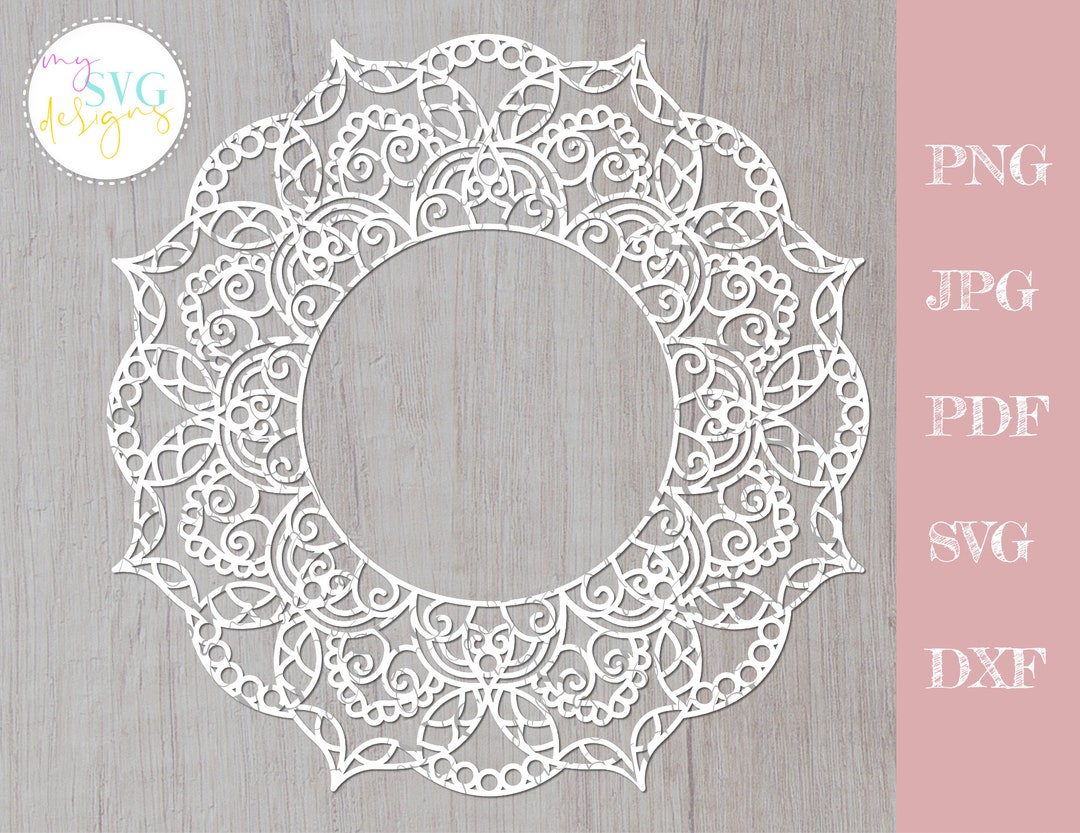 Mandala Frame Svg, Monogram Frame Svg, Mandala Svg, Mandala Cut File ...