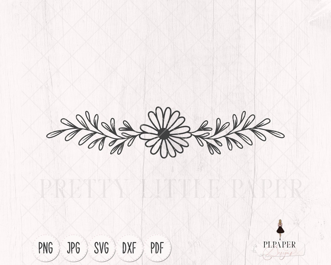 Daisy Border Svg Flower Divider Svg Simple Flower Svg Text - Etsy