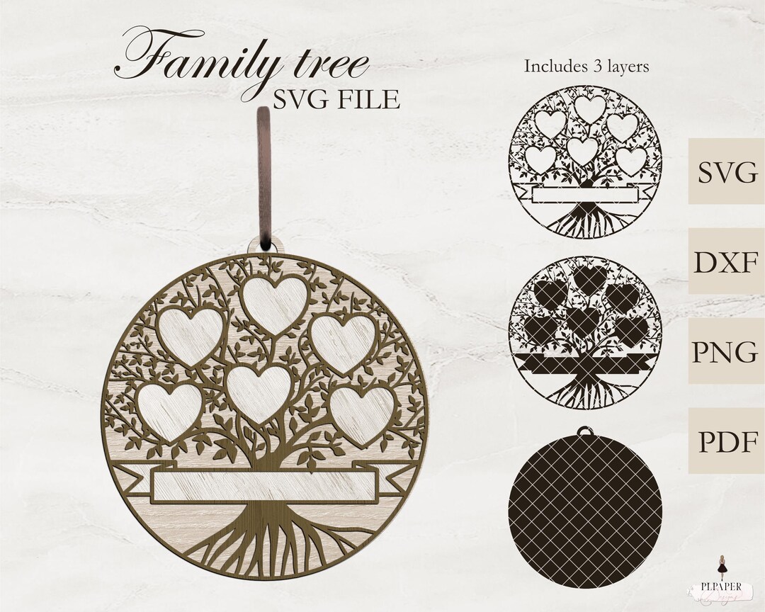 Layered Family Tree Svg 6 Members, Family Reunion Svg, Custom Family ...