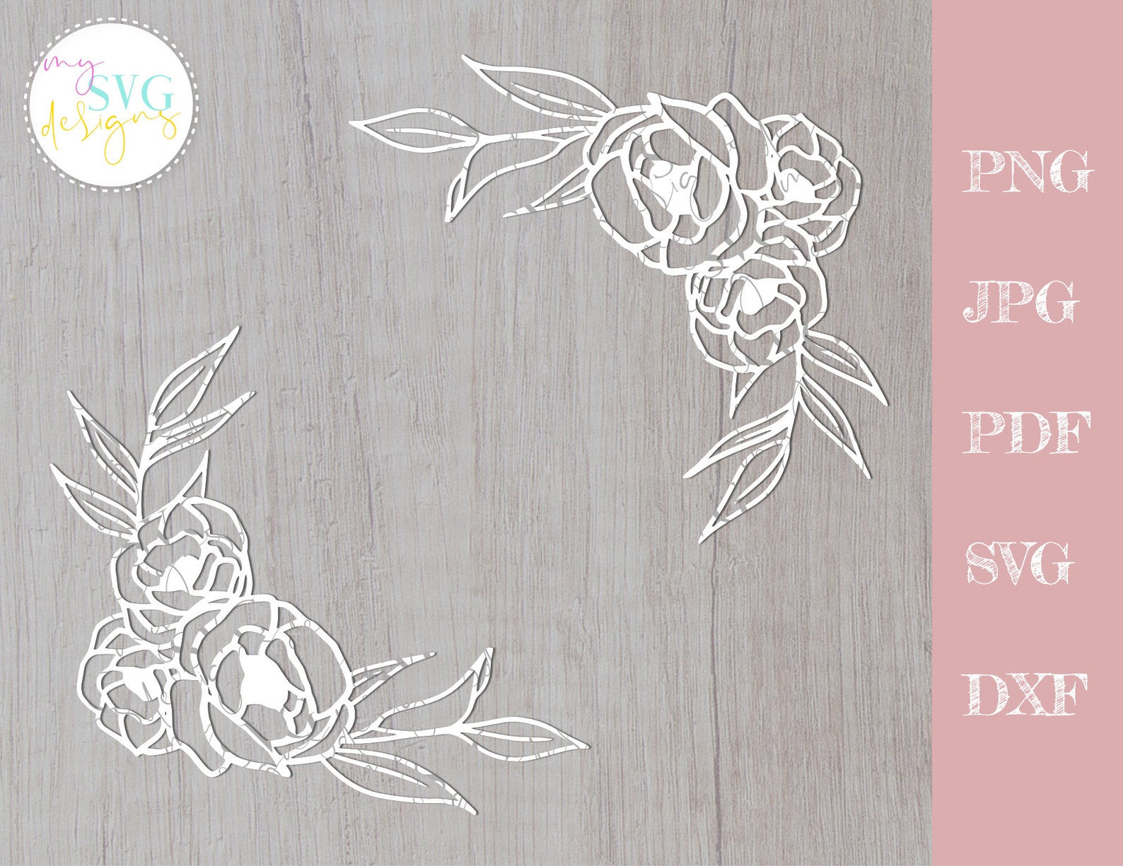 Rose Svg Rose Frame Svg Flower Svg Files Flower Border Svg - Etsy