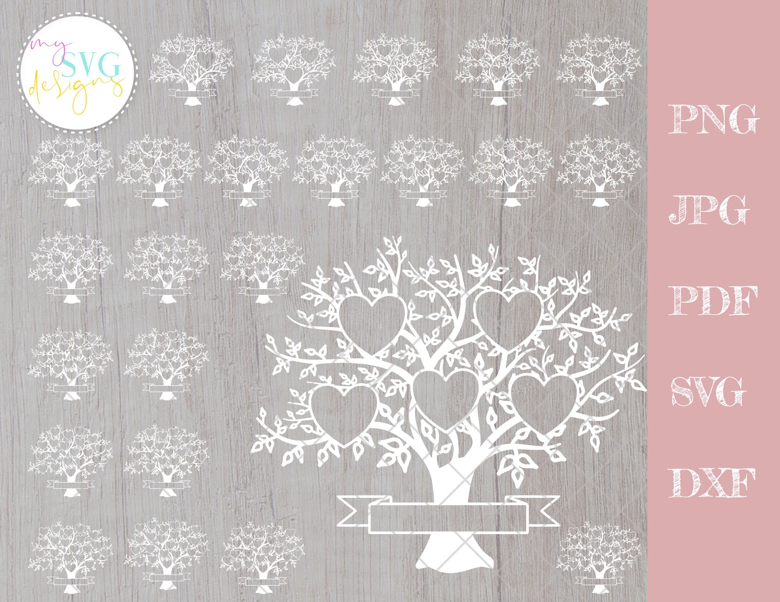 Family Tree Svg 2-25 Members Family Tree Svg Bundle Tree of - Etsy