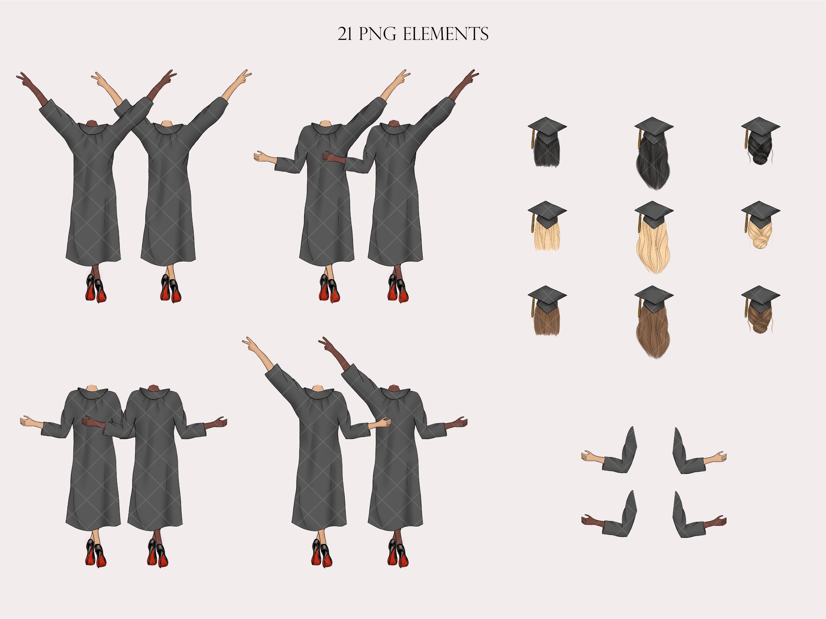 Graduation Clipart, Best Friends Clipart, Customizable Clipart ...