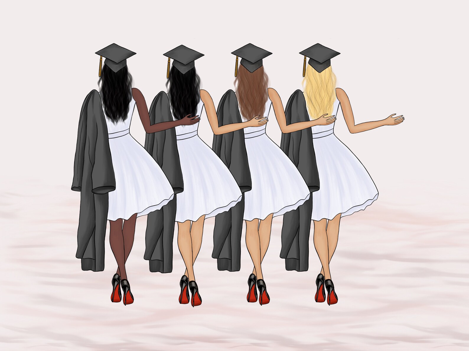 Graduation Clipart, Best Friends Clipart, Customizable Clipart ...
