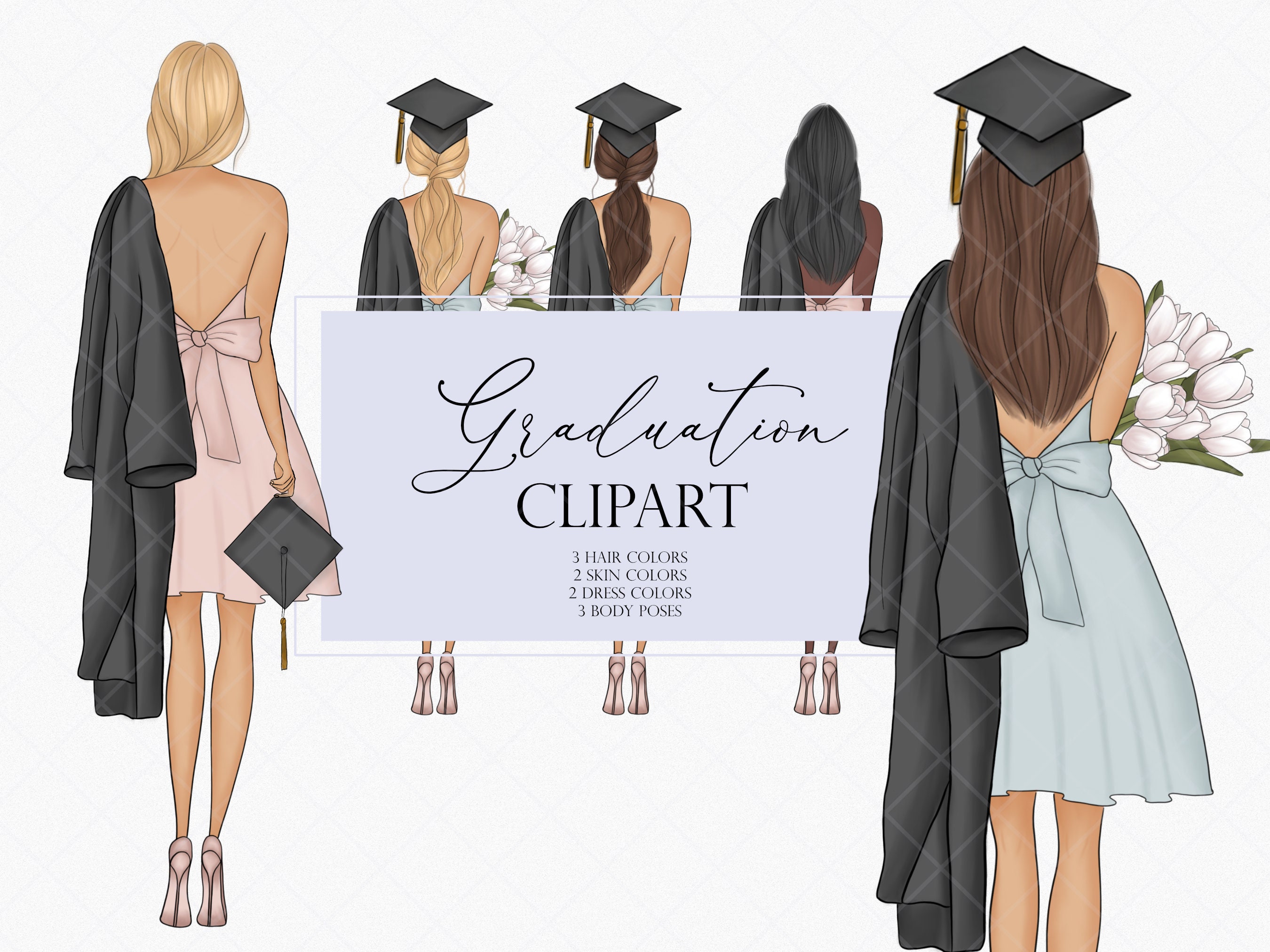Graduation Clipart Best Friends Clipart Graduation Girl Clip - Etsy