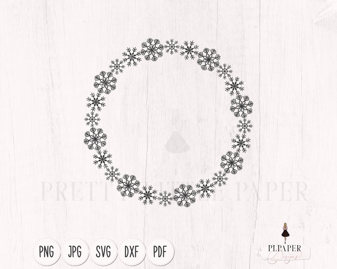 Snowflake Wreath Svg, Snowflake Frame Svg, Christmas Svg, Winter Svg ...