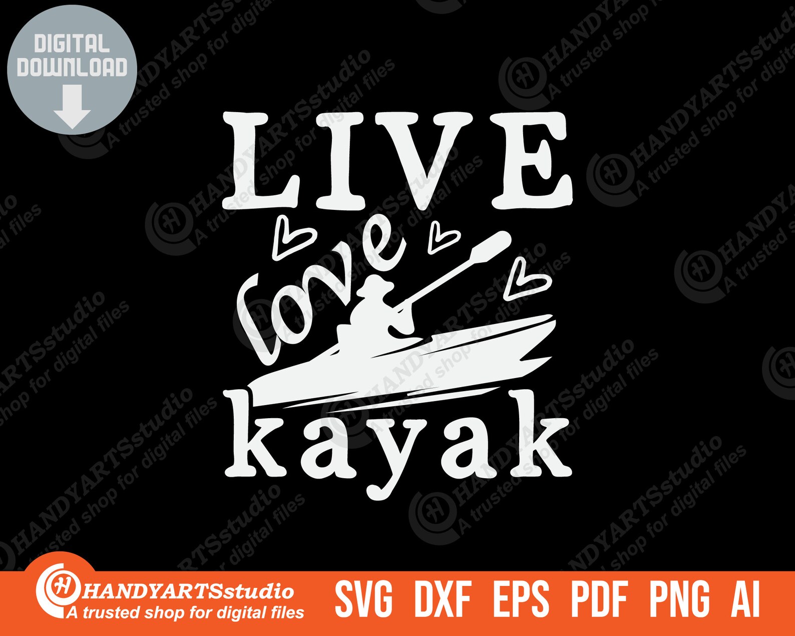 Live love kayak svg cutting file for cricut and silhouette | Etsy