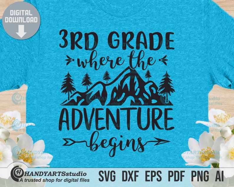 3rd Grade Where the Adventure Begins Svg Cut File for Cricut - Etsy