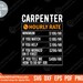 Carpenter Hourly Rate Svg Cutting File, Wood Worker Svg, Carpenter ...