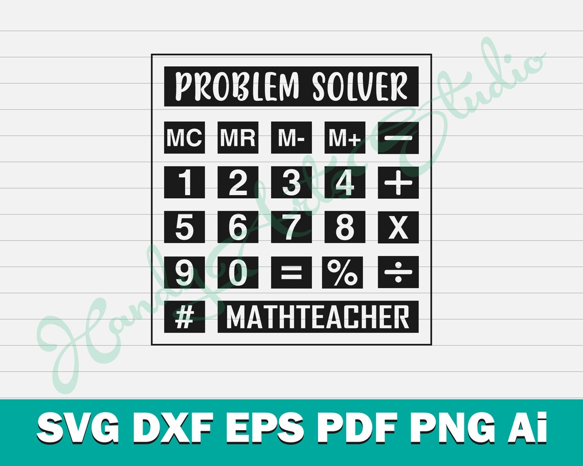 Problem Solver Math Teacher Svg File for Cricut Math Teacher | Etsy