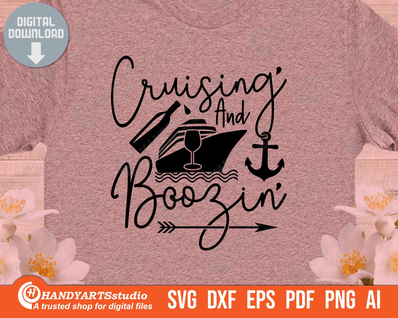 Cruisin' and Boozin' Svg Cut File for Cricut and - Etsy Norway