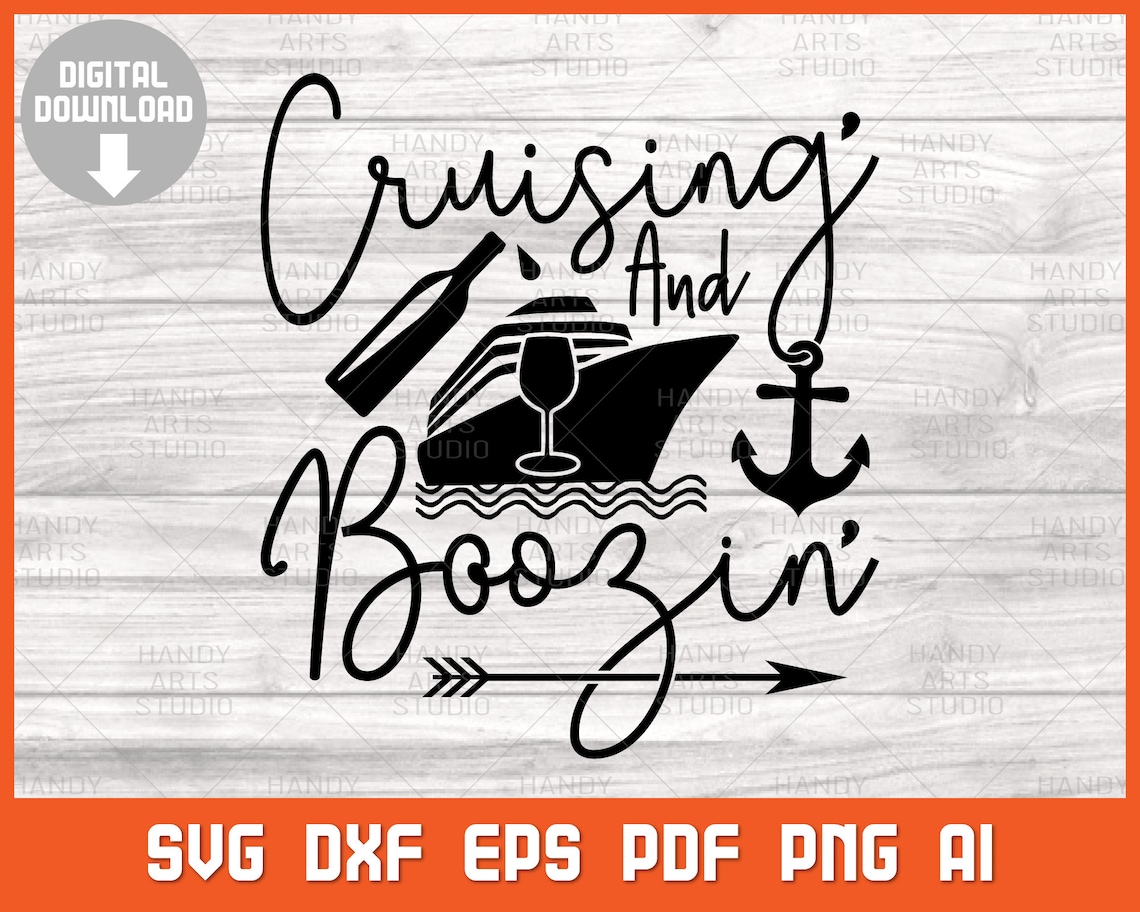 Cruisin' and Boozin' Svg Cut File for Cricut and - Etsy UK
