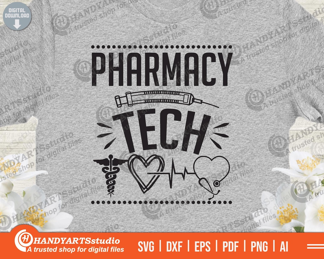 Pharmacy Tech Svg File for Cricut and Silhouette, Pharmacy Technician ...